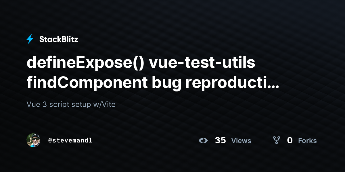 defineExpose() vue-test-utils findComponent bug reproduction (forked ... defineExpose() vue-test-utils findComponent bug reproduction (forked ...