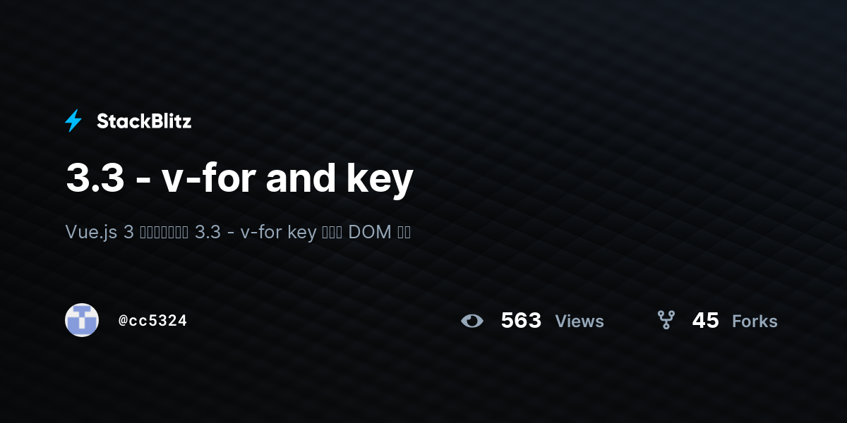 3.3 - v-for and key - StackBlitz