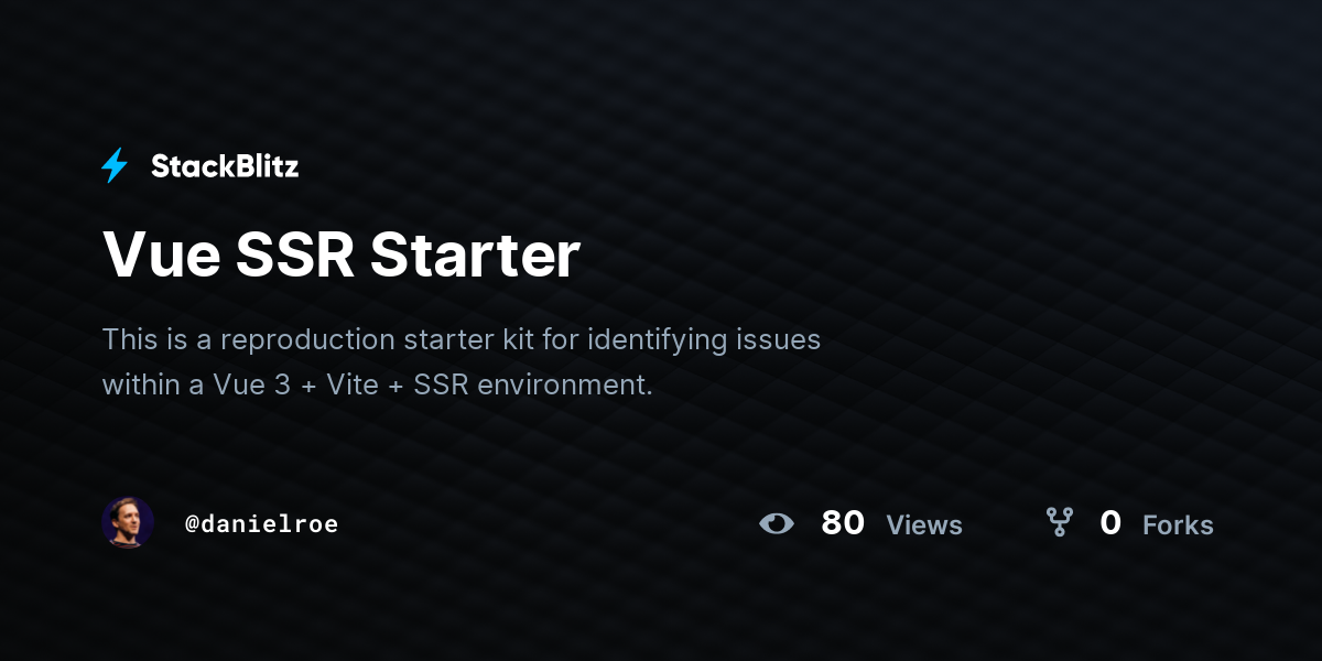 Vue SSR Starter - StackBlitz