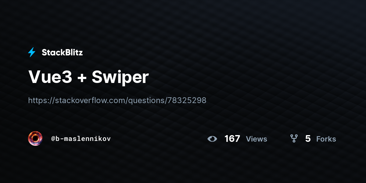 Vue3 + Swiper - StackBlitz