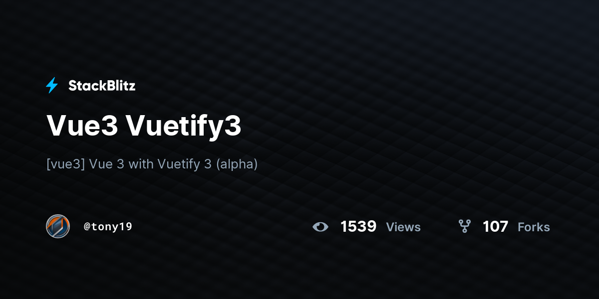 Vue3 Vuetify3 - StackBlitz