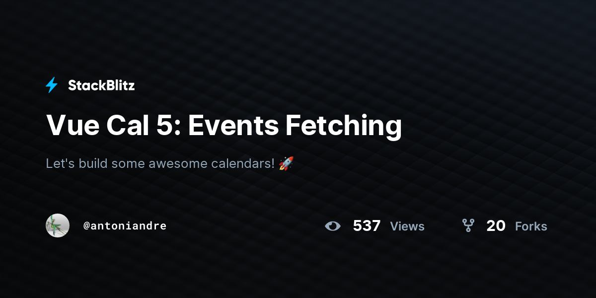 Vue Cal 5: Events Fetching - StackBlitz