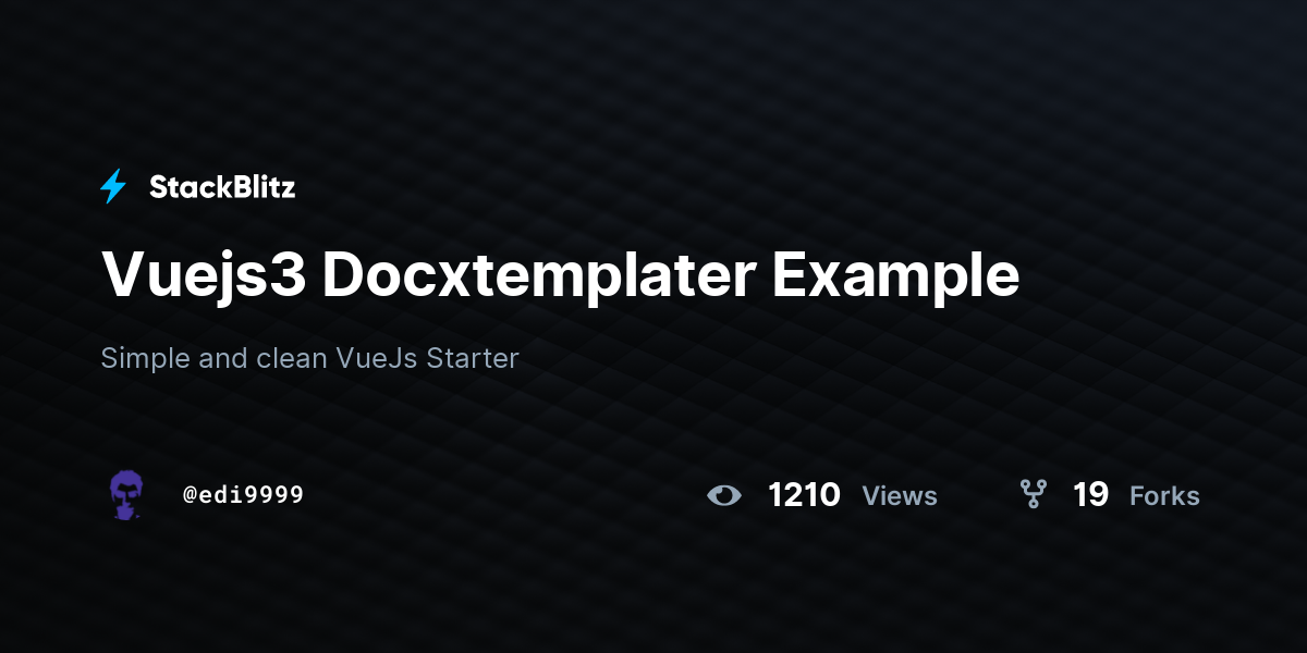 Vuejs3 Docxtemplater Example - StackBlitz