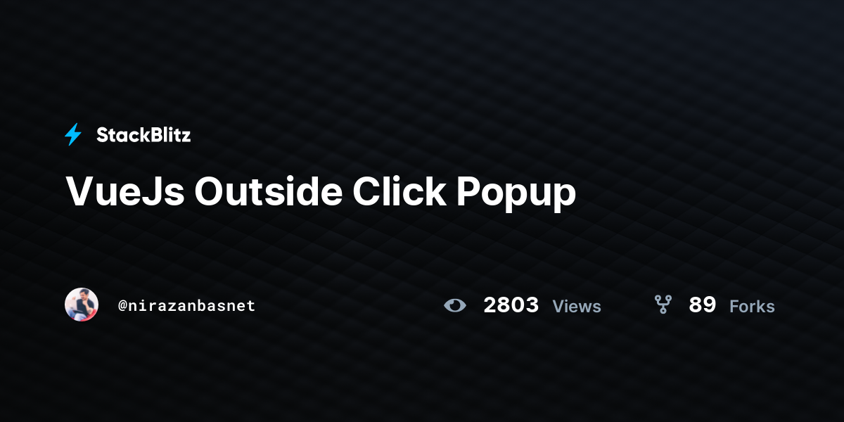 VueJs Outside Click Popup - StackBlitz