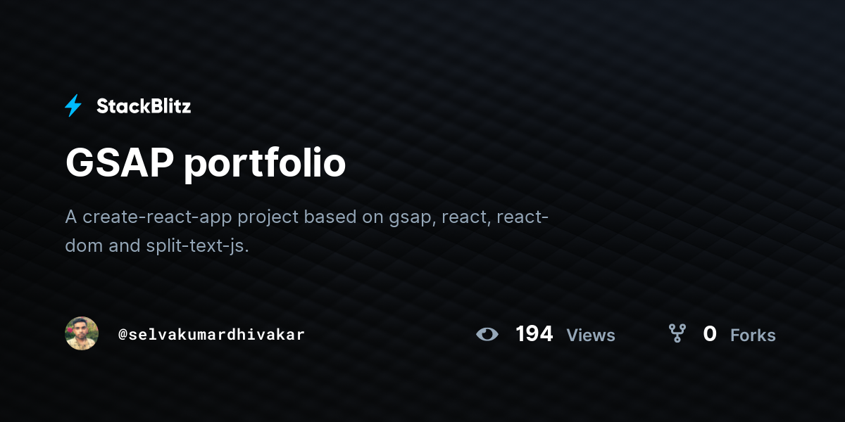 GSAP portfolio - StackBlitz