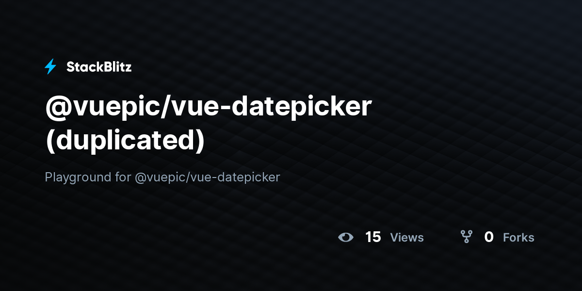@vuepic/vue-datepicker (duplicated) - StackBlitz