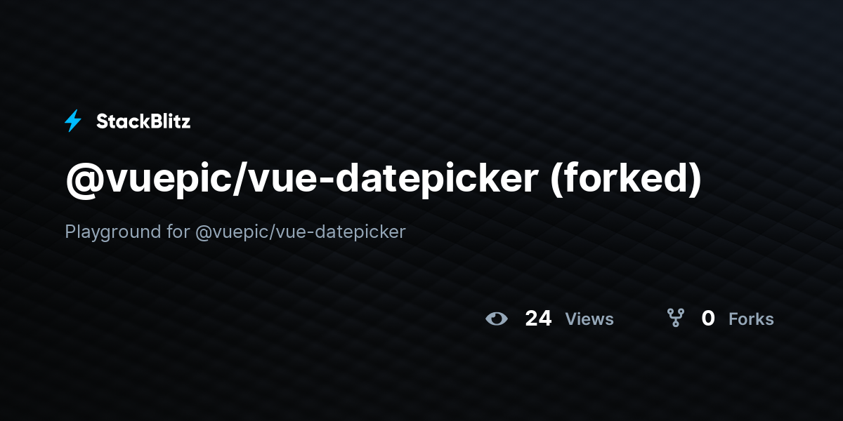 @vuepic/vue-datepicker (forked) - StackBlitz