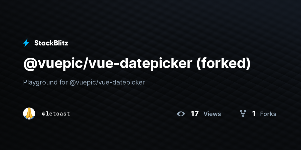 @vuepic/vue-datepicker (forked) - StackBlitz