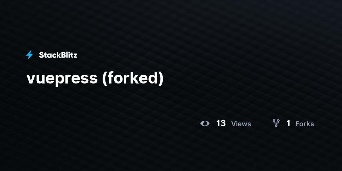vuepress (forked) - StackBlitz