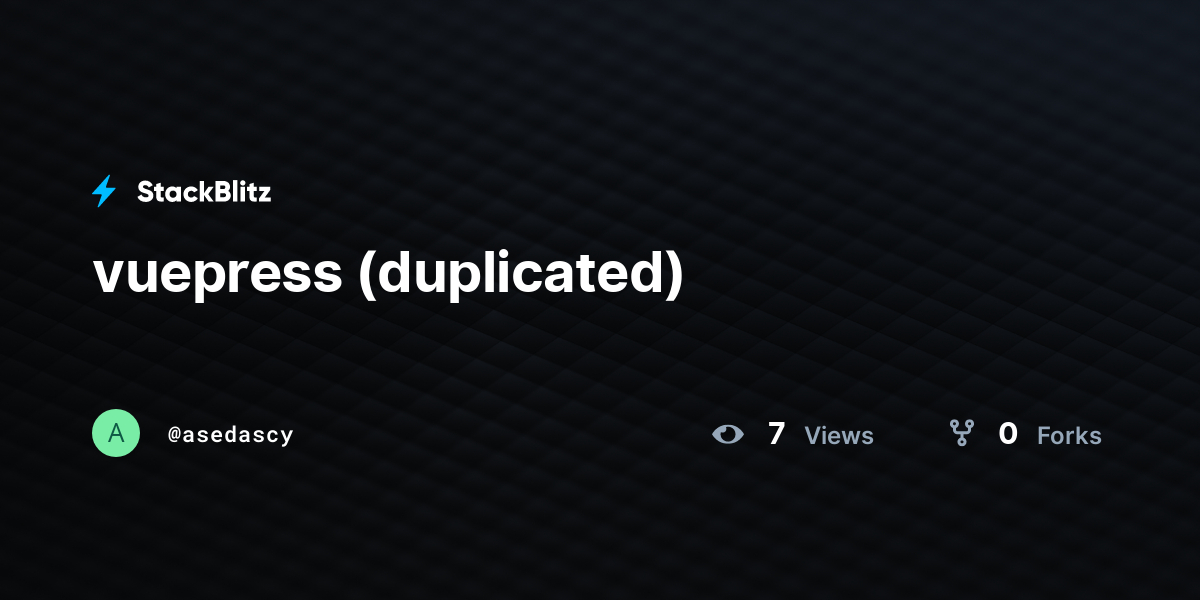vuepress (duplicated) - StackBlitz