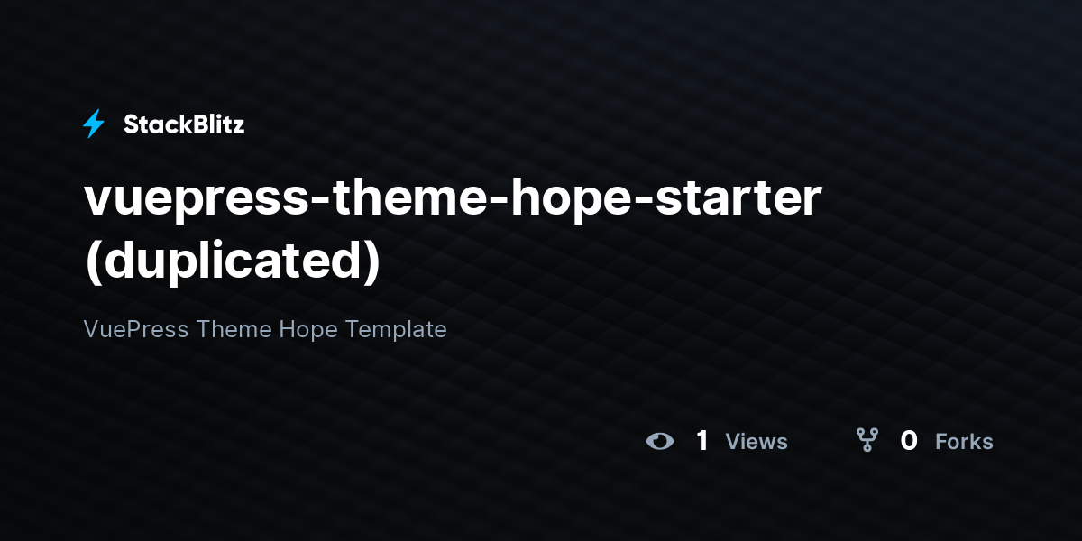 vuepress-theme-hope-starter (duplicated) - StackBlitz