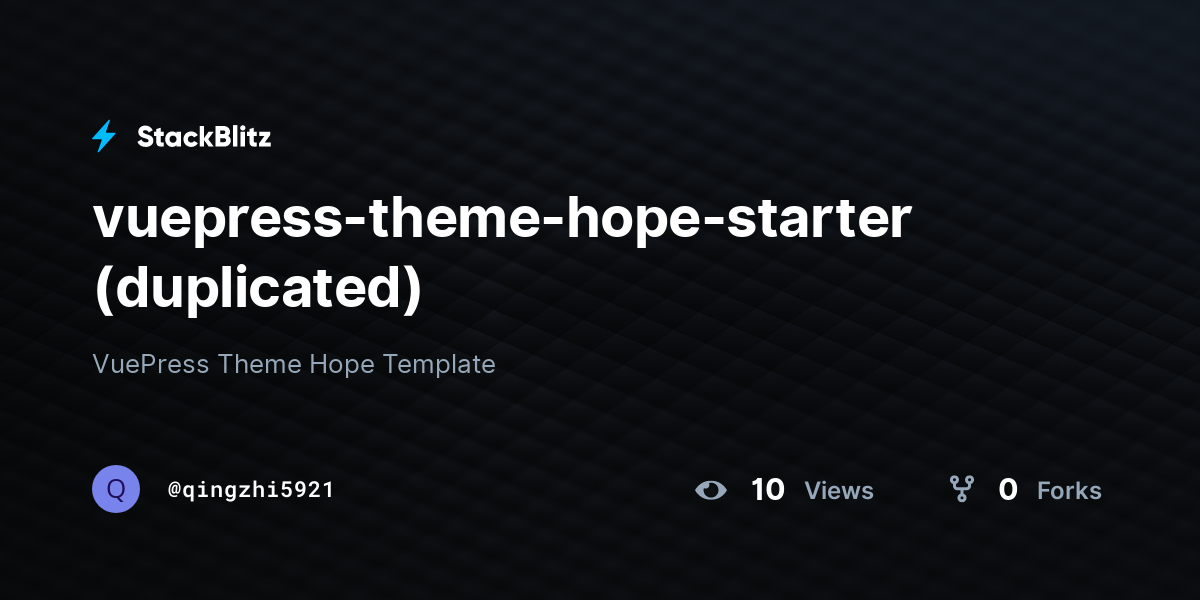 vuepress-theme-hope-starter (duplicated) - StackBlitz