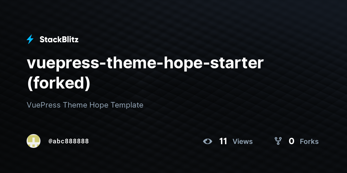 vuepress-theme-hope-starter (forked) - StackBlitz