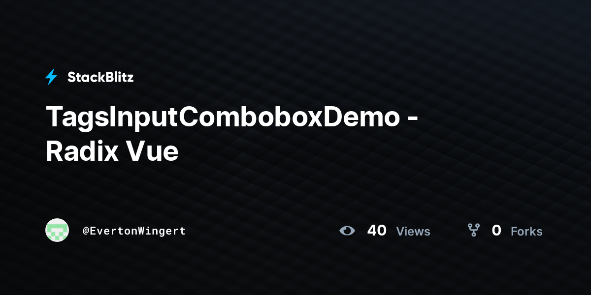 TagsInputComboboxDemo - Radix Vue - StackBlitz