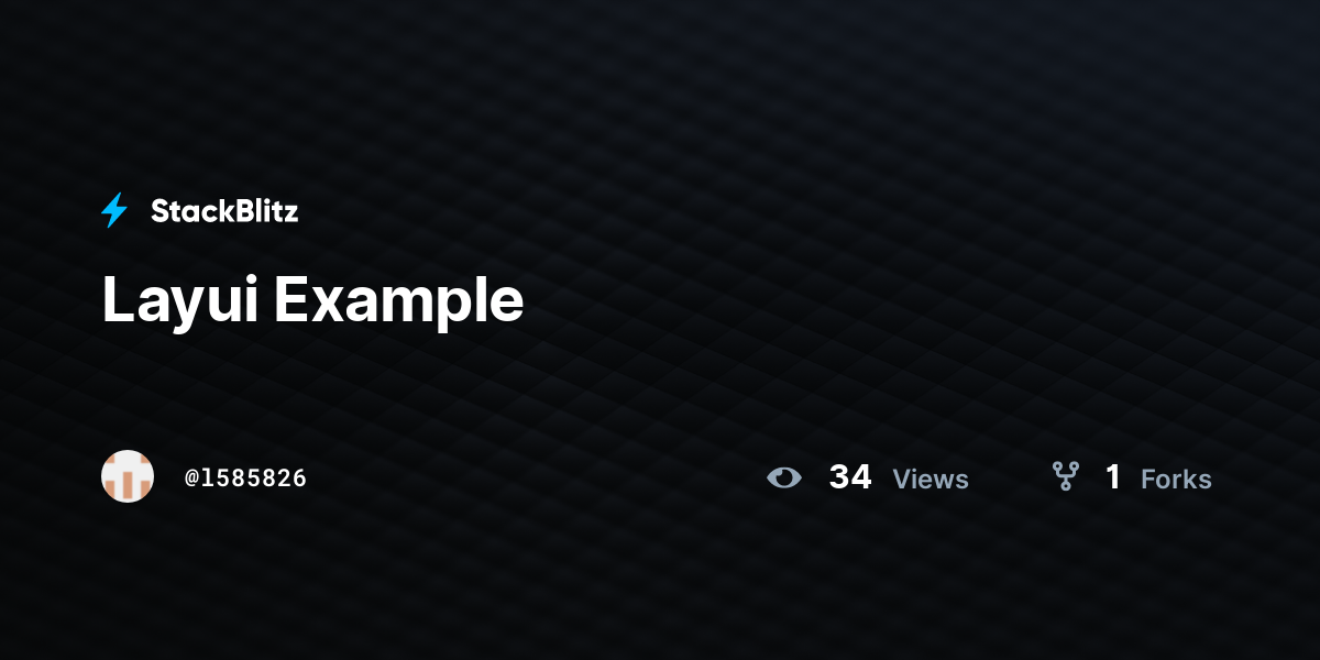 Layui Example - StackBlitz