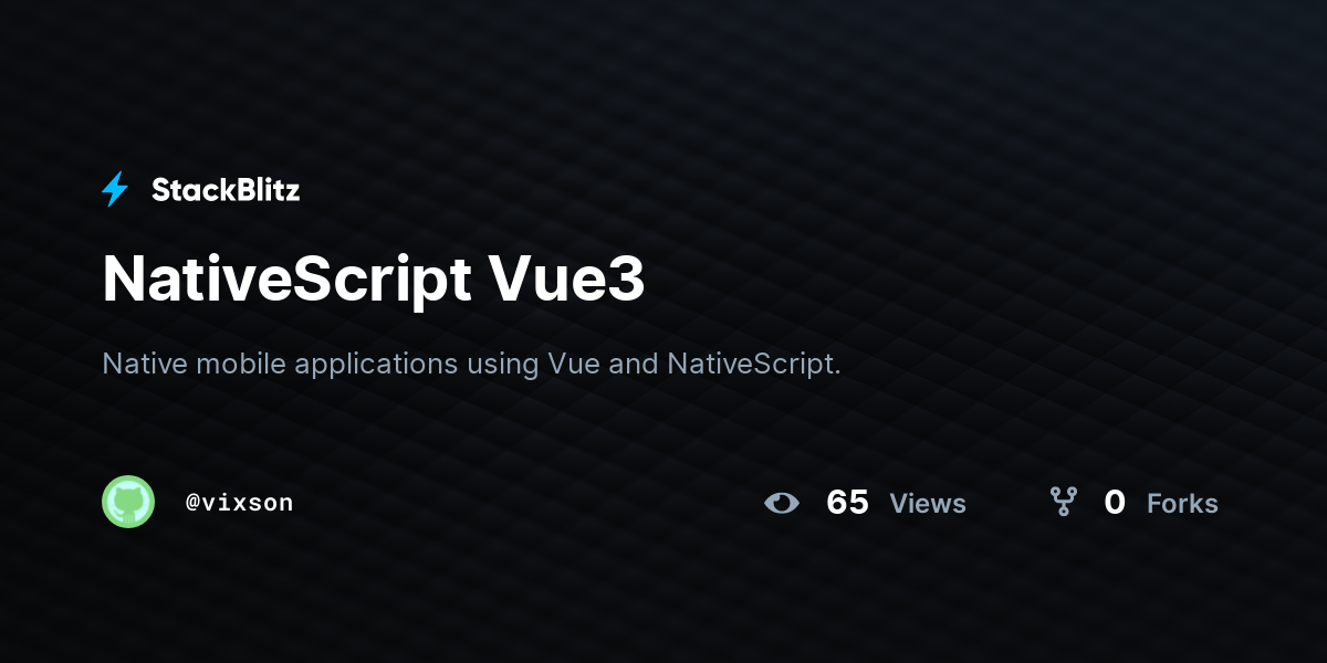 NativeScript Vue3 - StackBlitz