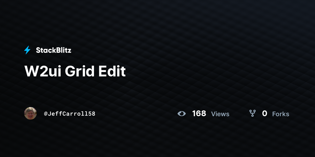 W2ui Grid Edit - StackBlitz