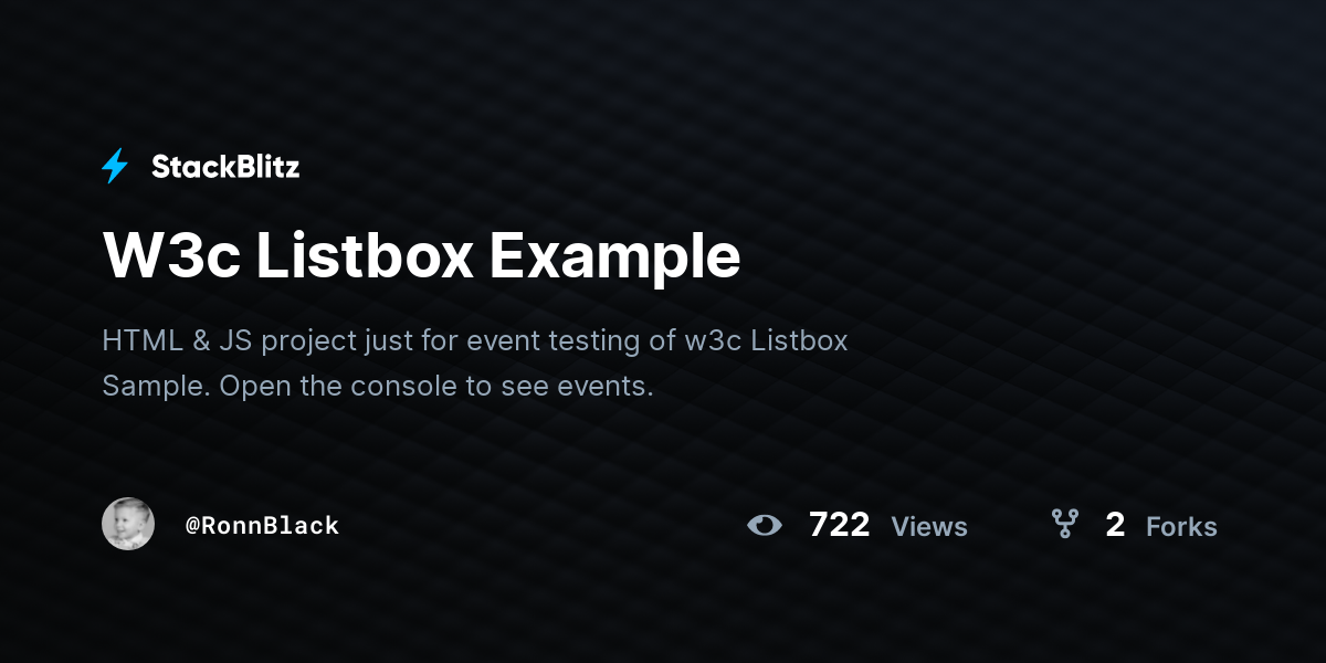 W3c Listbox Example - StackBlitz