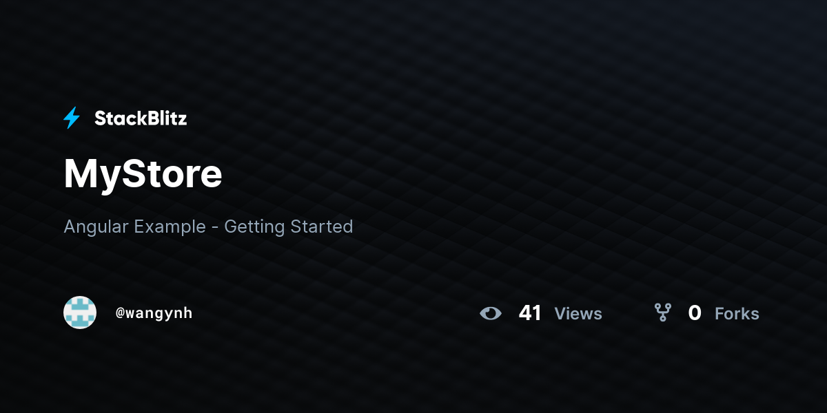 MyStore - StackBlitz