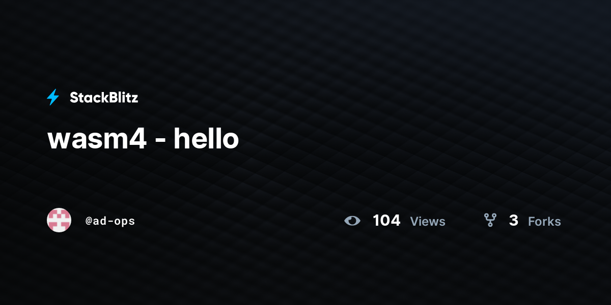 wasm4 - hello - StackBlitz