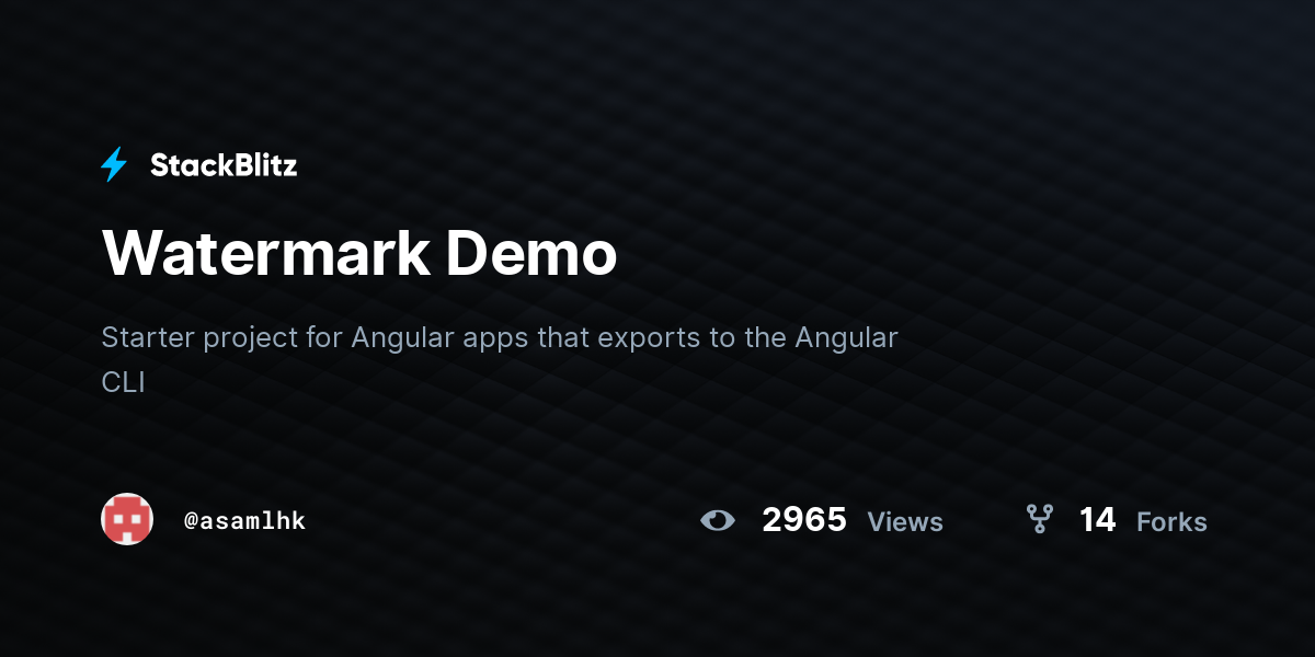 Watermark Demo - StackBlitz