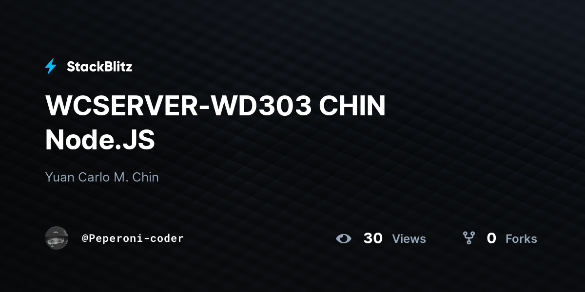 WCSERVER-WD303 CHIN Node.JS - StackBlitz