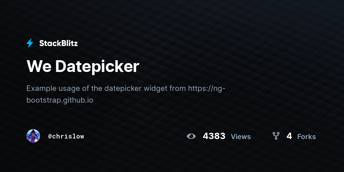 We Datepicker Stackblitz