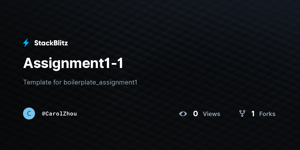 Assignment1-1 - StackBlitz