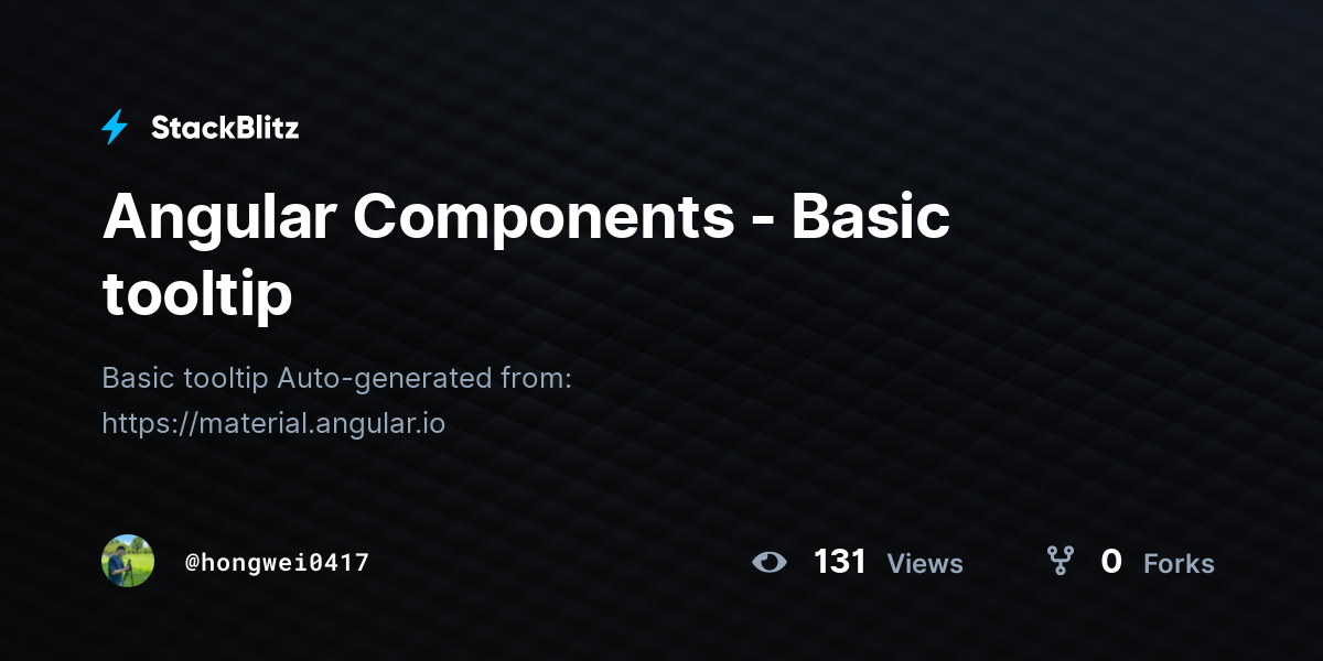 Angular Components - Basic tooltip - StackBlitz