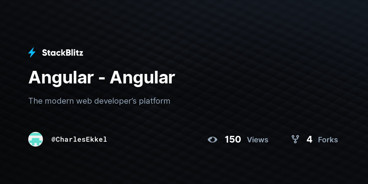 Angular - Angular - StackBlitz