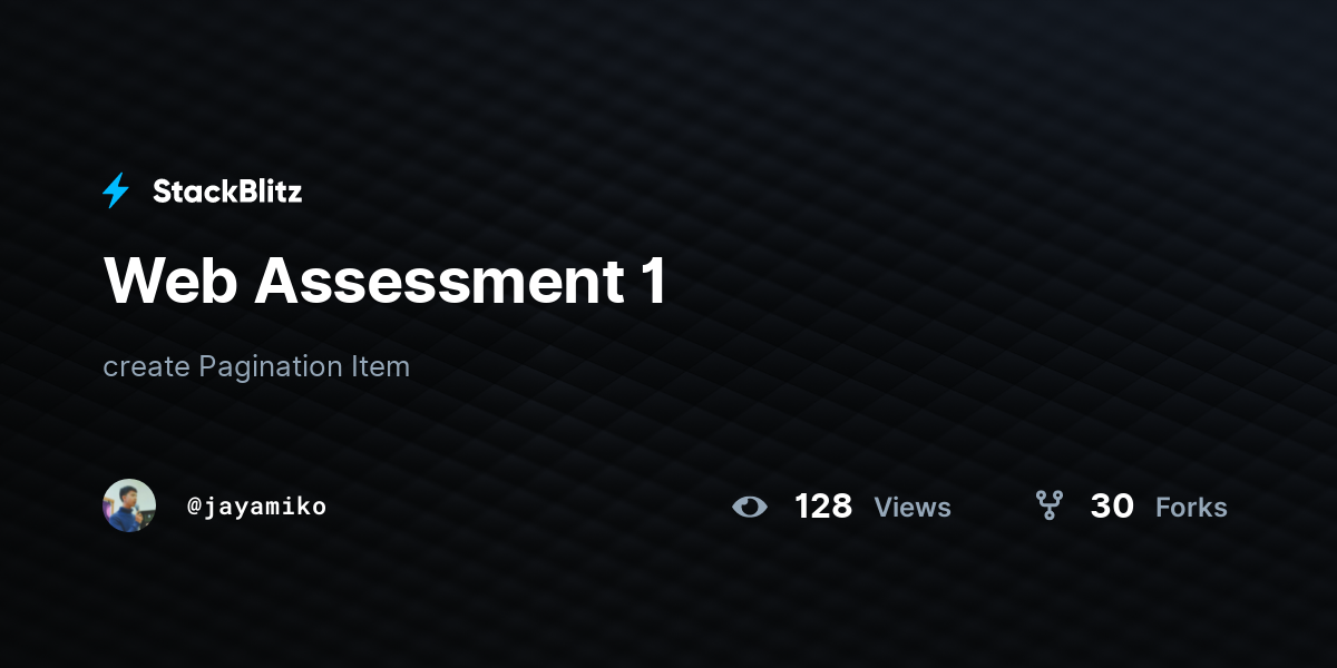 Web Assessment 1 Stackblitz