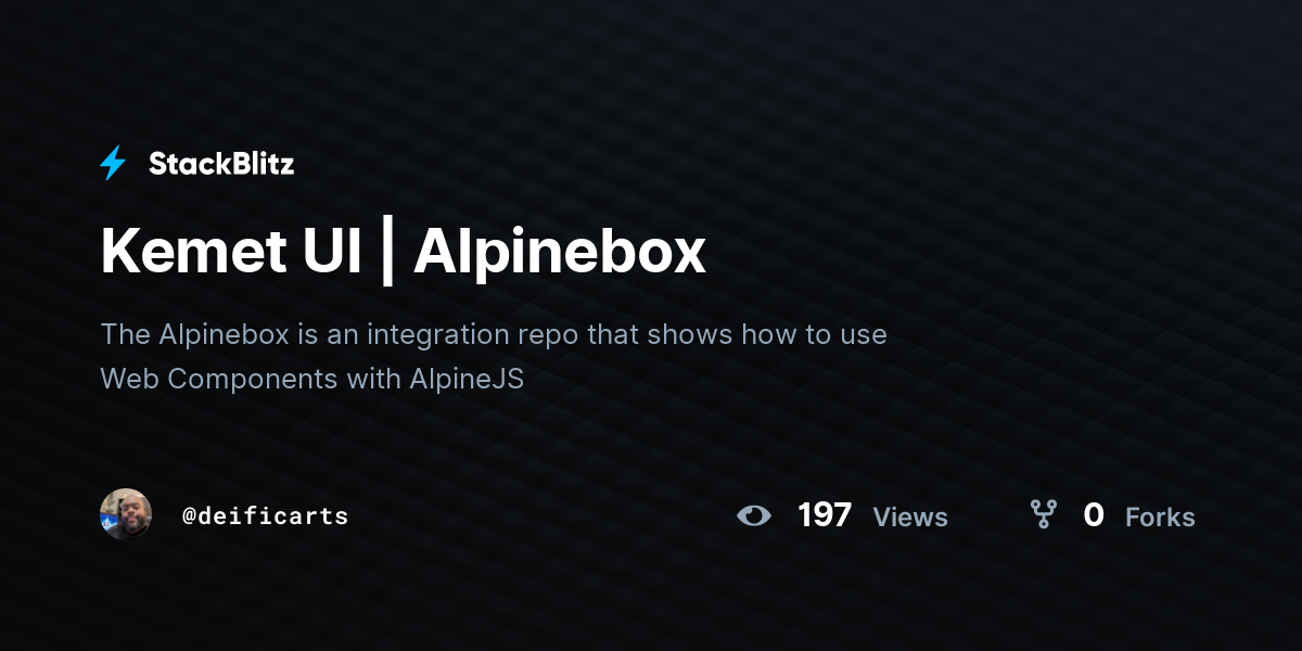 Kemet UI | Alpinebox - StackBlitz