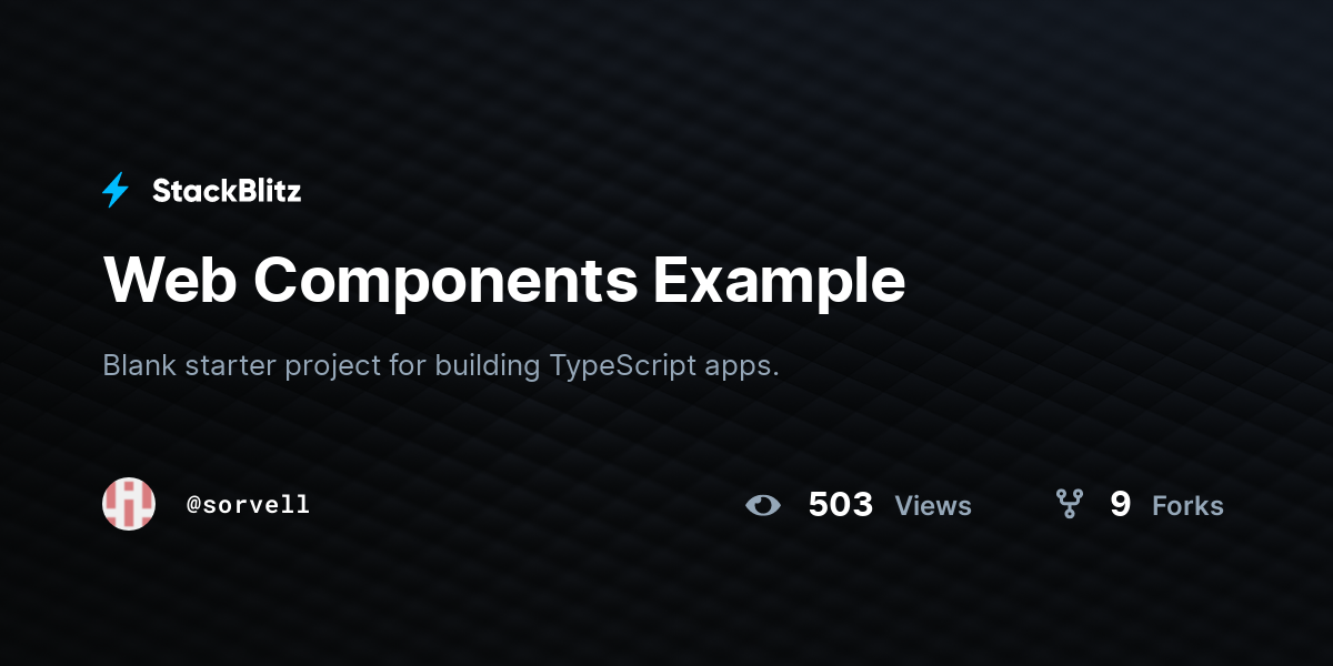 Web Components Example - StackBlitz