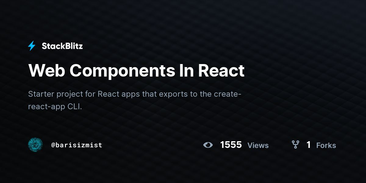 Web Components In React - StackBlitz