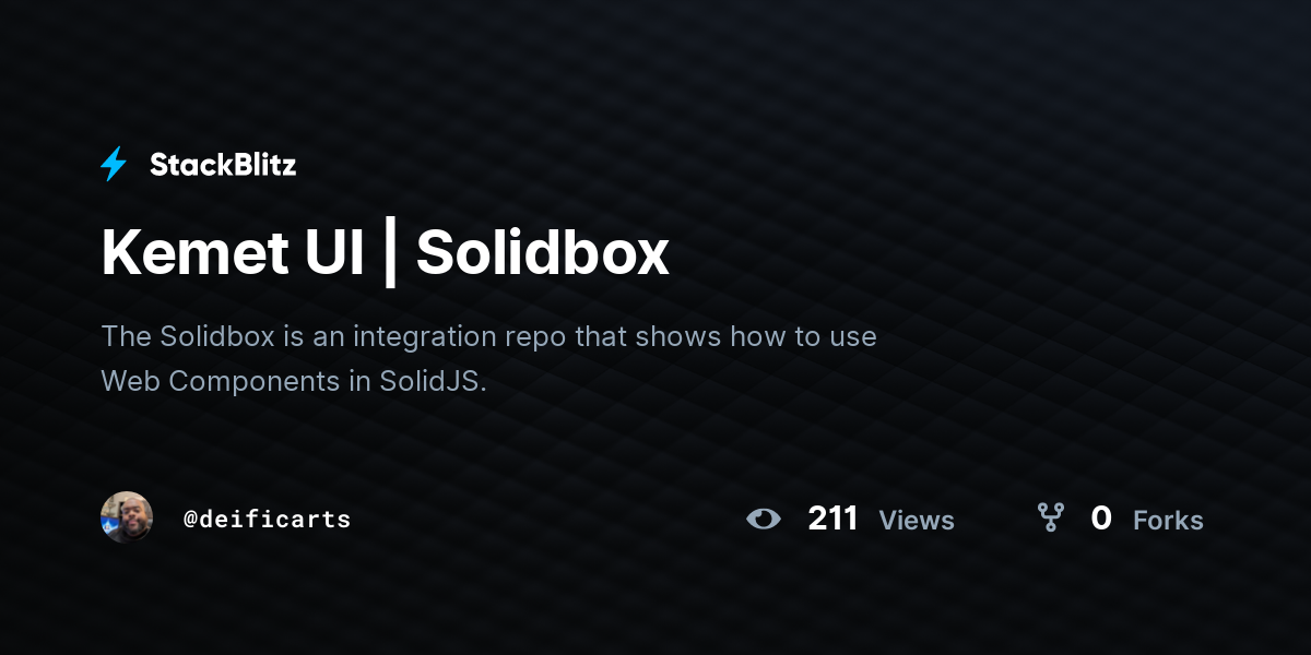 Kemet UI | Solidbox - StackBlitz