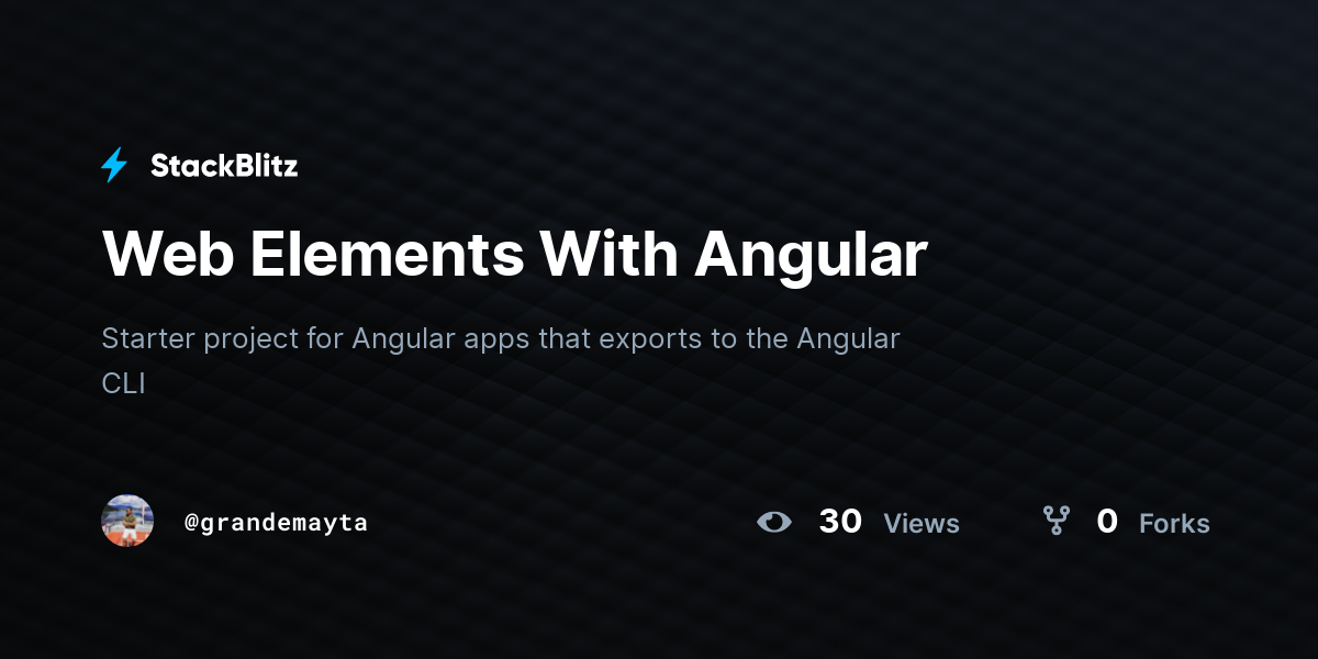 Web Elements With Angular - StackBlitz