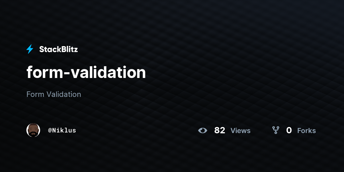 form-validation - StackBlitz