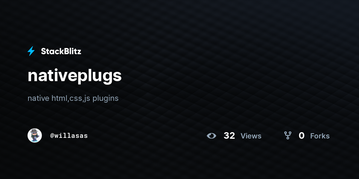 Nativeplugs Stackblitz