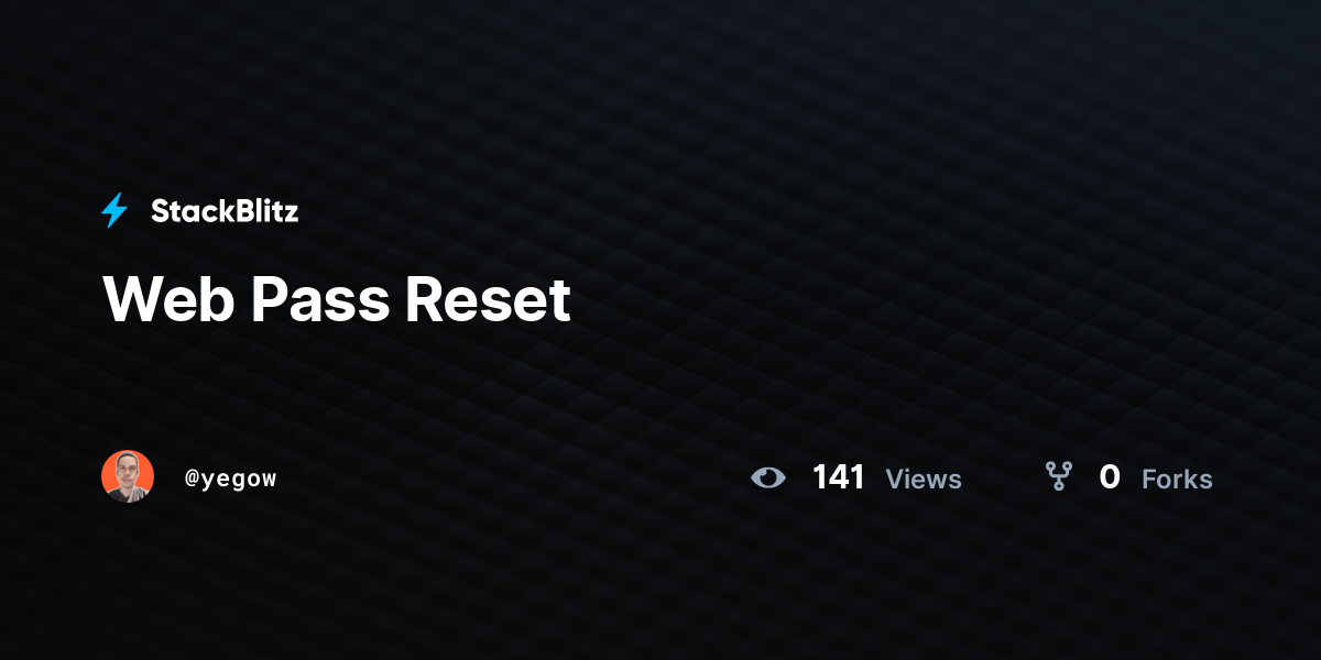 Web Pass Reset - StackBlitz