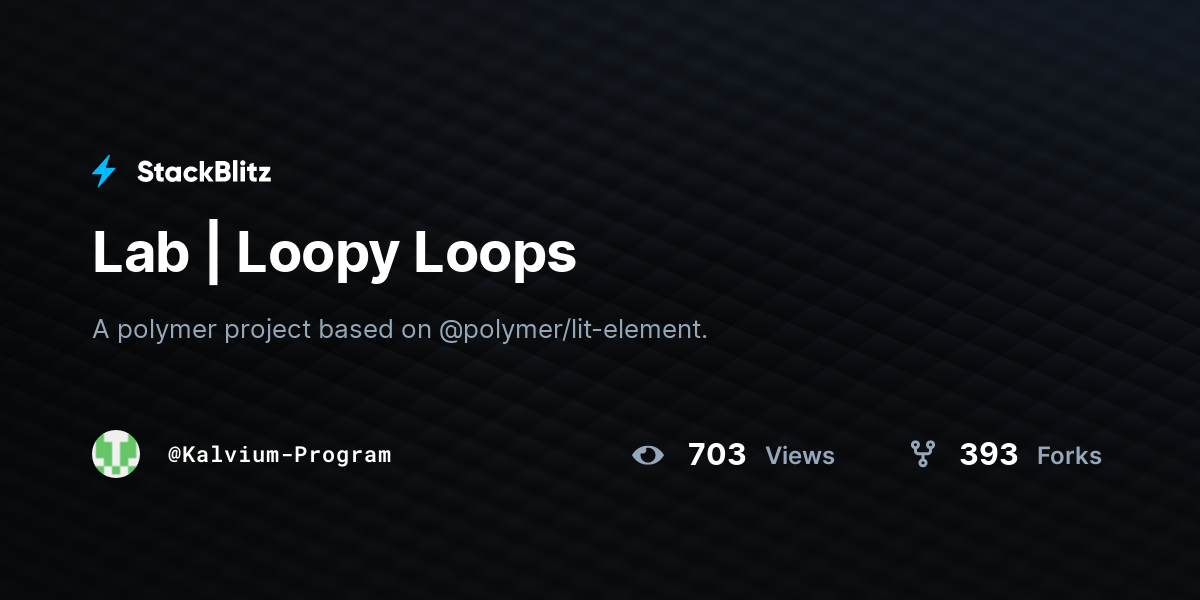 Lab | Loopy Loops - StackBlitz