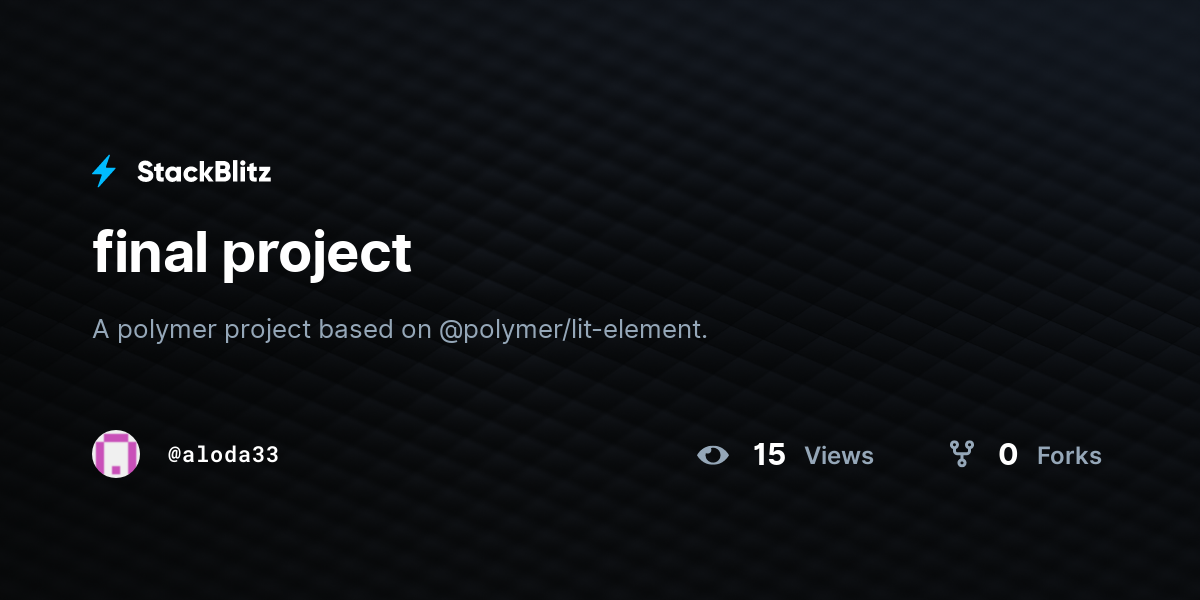 final project - StackBlitz