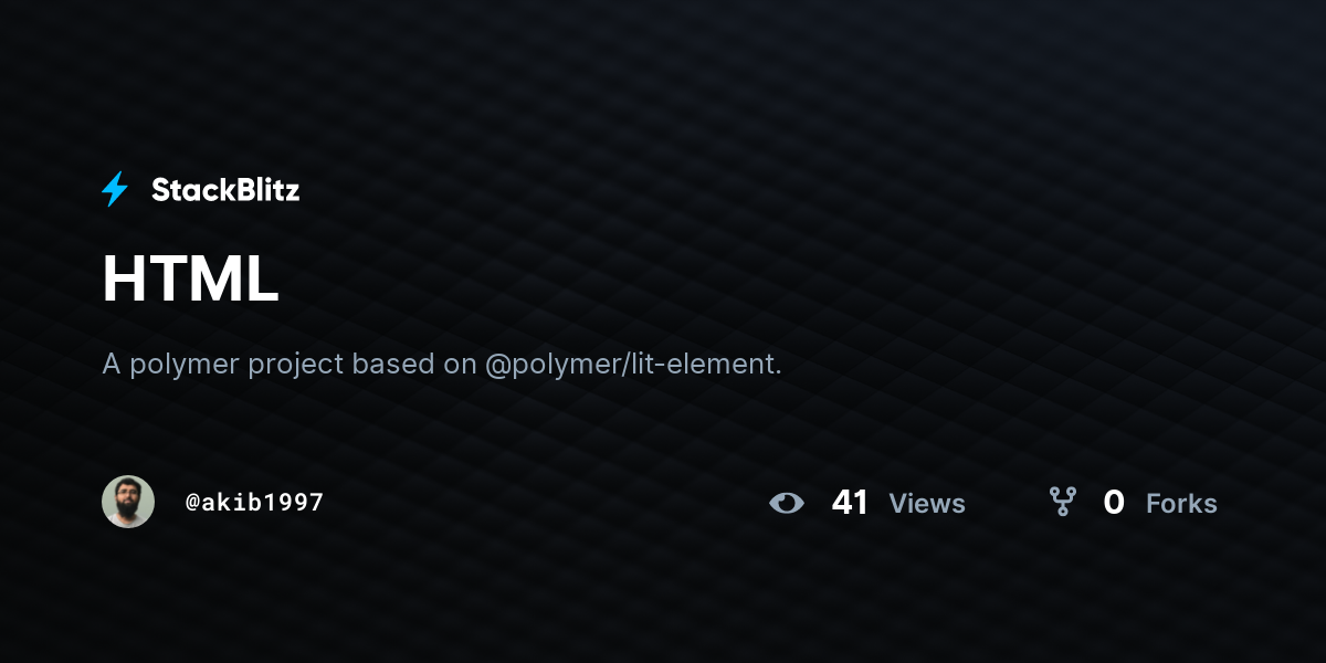 HTML - StackBlitz