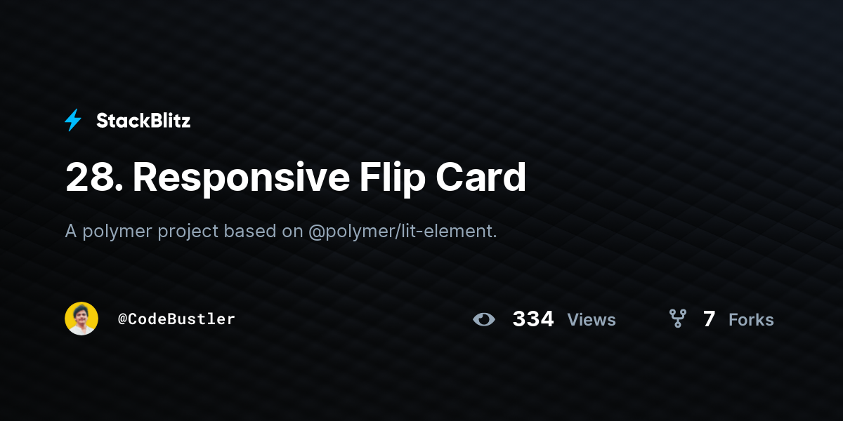 28. Responsive Flip Card - StackBlitz