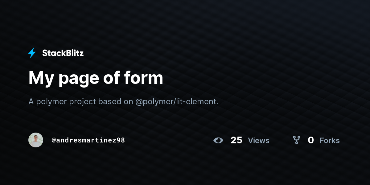 My page of form - StackBlitz