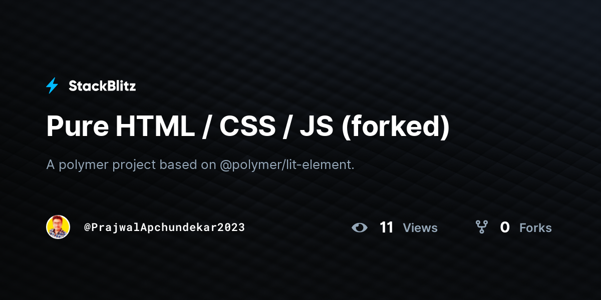 Pure Html Css Js Forked Stackblitz 