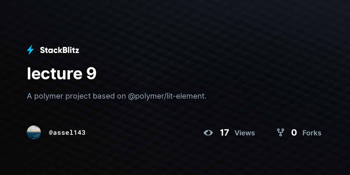 lecture 9 - StackBlitz