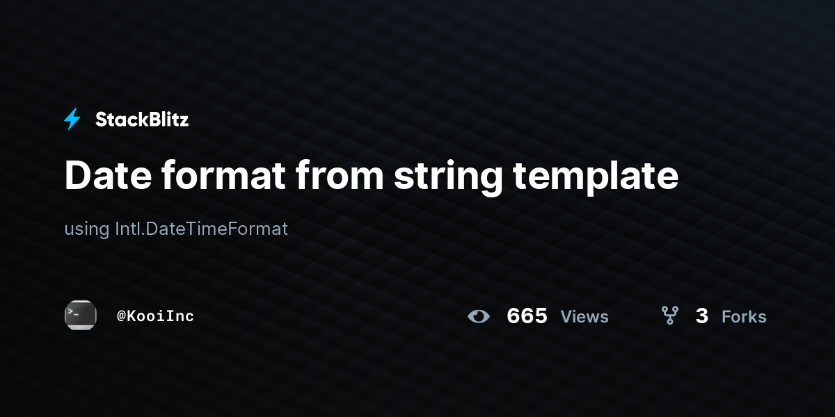 Date format from string template - StackBlitz