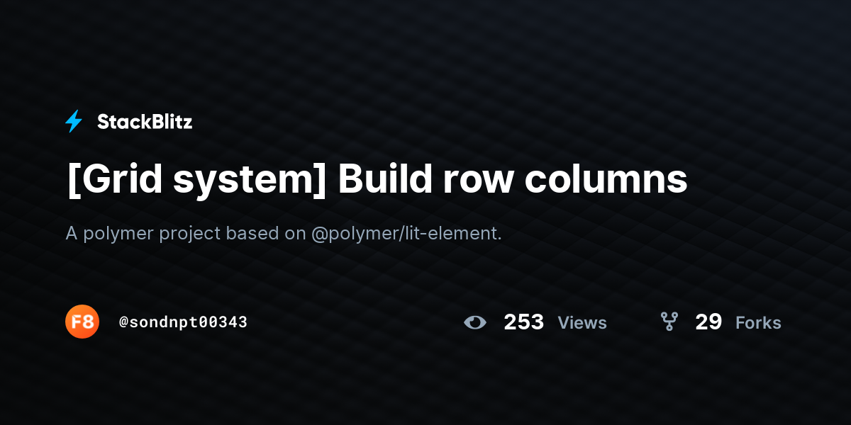 [Grid system] Build row columns - StackBlitz