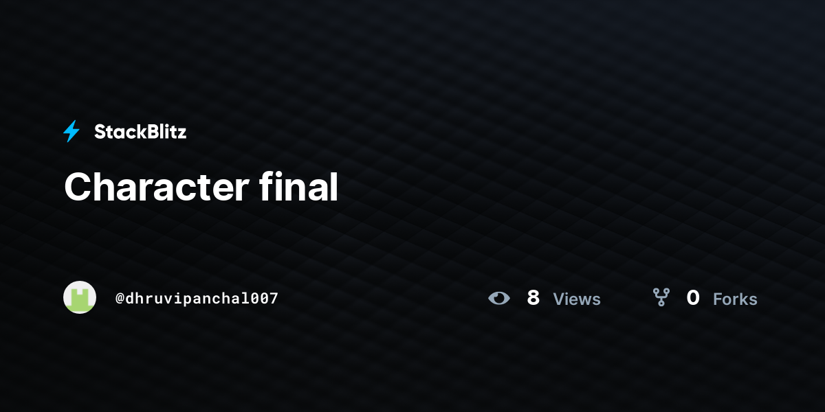 Character final - StackBlitz