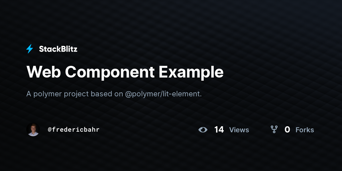 Web Component Example - StackBlitz